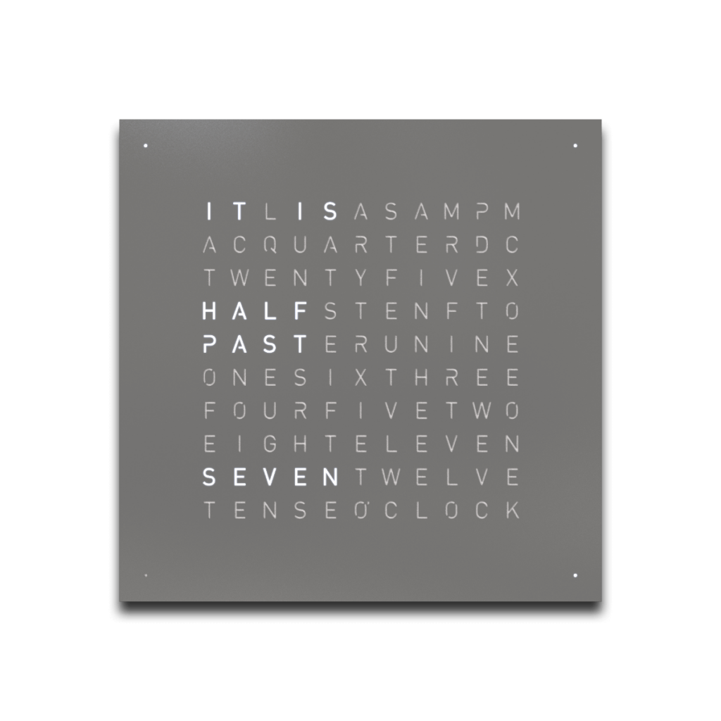 QLOCKTWO Earth 45 klok Grey Pepper - Abitare